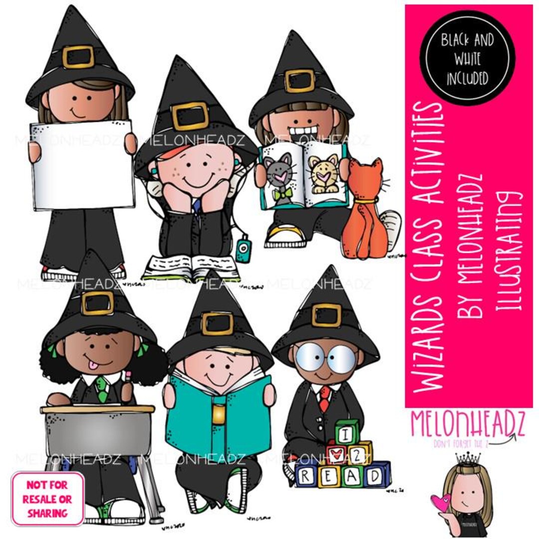 Wizard Clip Art, Class Activities, Reading Mini - Etsy