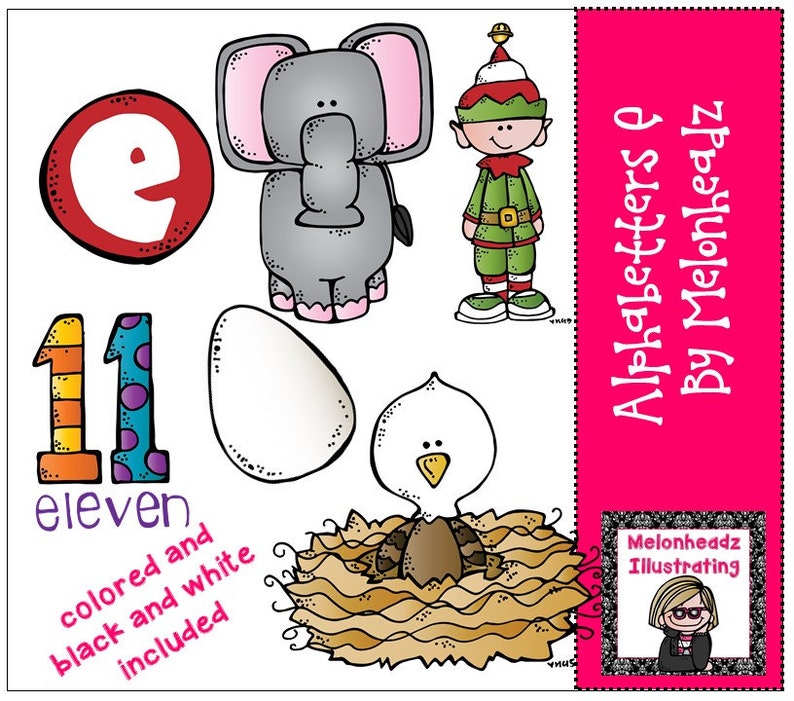 Alphabetters Clip Art Letter E - Etsy