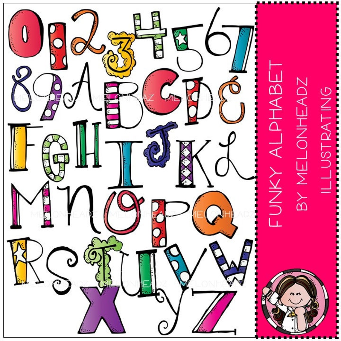 Funky Alphabet Clip Art - Etsy