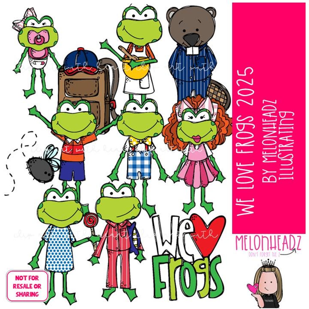 We Love Frogs Clip Art 2025, Frog Clip Art, Literature Clip Art COLORED ...