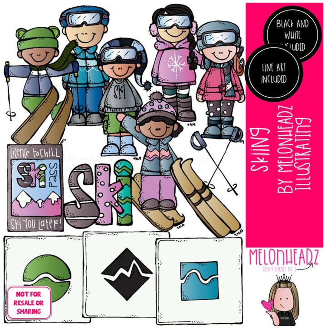 Skiing Clip Art, Winter Clip Art, Sports Clip Art COMBO PACK - Etsy