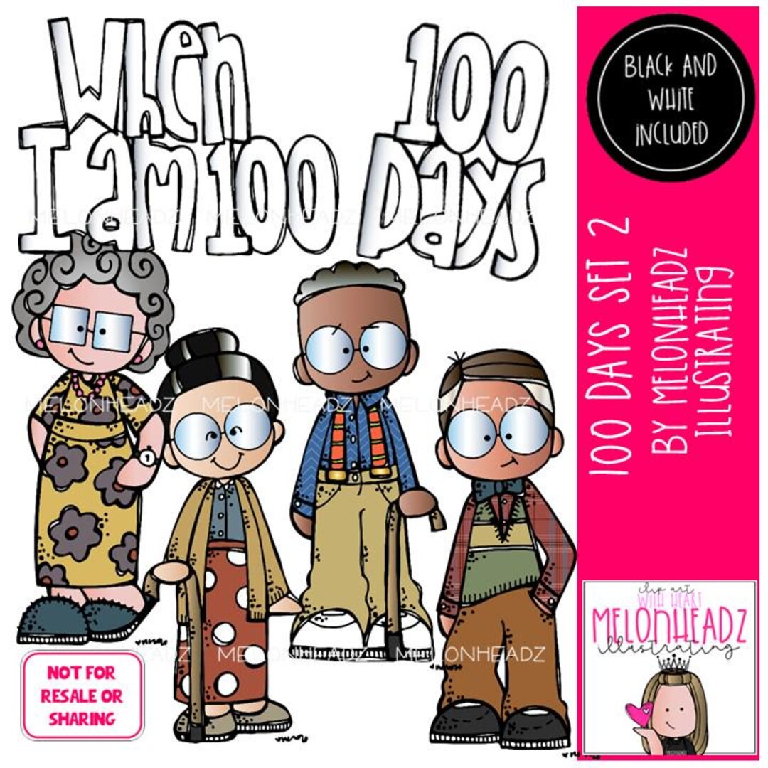 100 Days Clip Art 100 Days of School Clip Art Set 2 Mini - Etsy