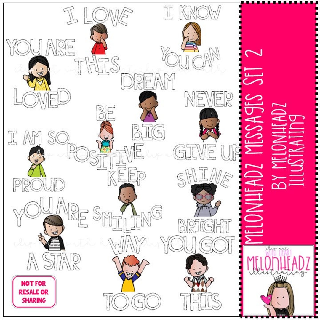 Melonheadz Messages Clip Art - Set 2 - COMBO PACK - Etsy