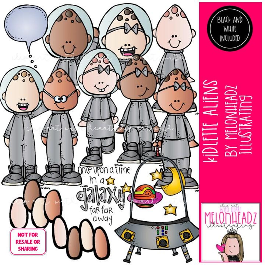 Kidlette Aliens Clip Art, Space Clip Art COMBO PACK - Etsy