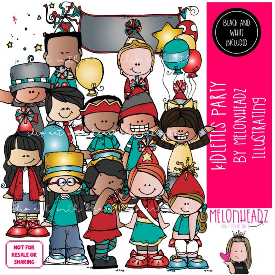 Kidlettes Party Clip Art, Celebration Clip Art Combo Party - Etsy