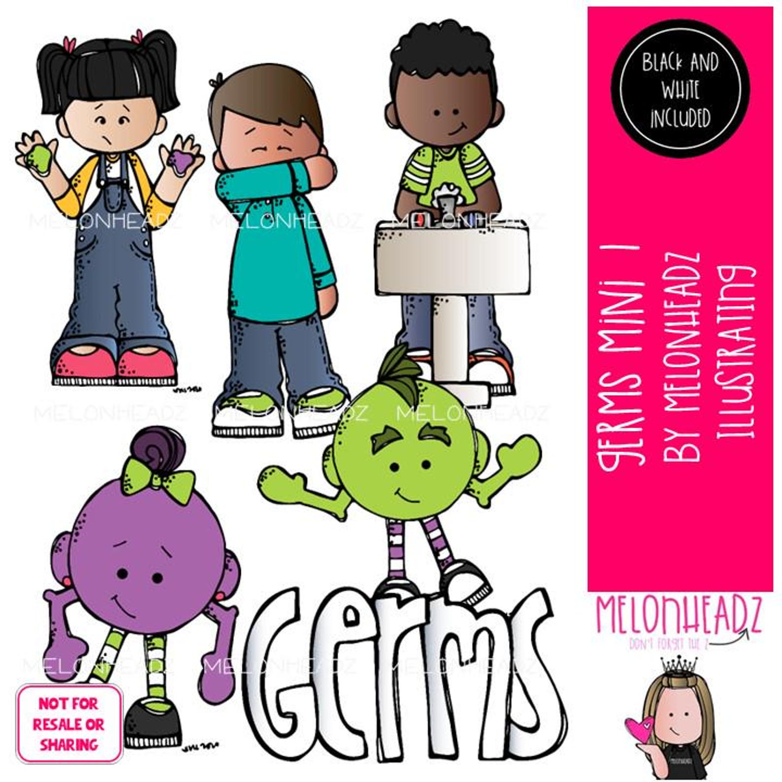 Germs Clip Art 1, Wash Your Hands, Hygiene Mini - Etsy