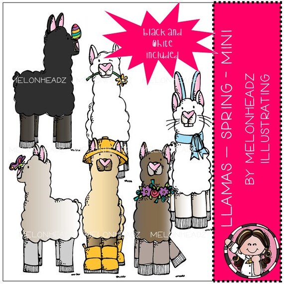 Llama Clip Art Spring Mini | Etsy
