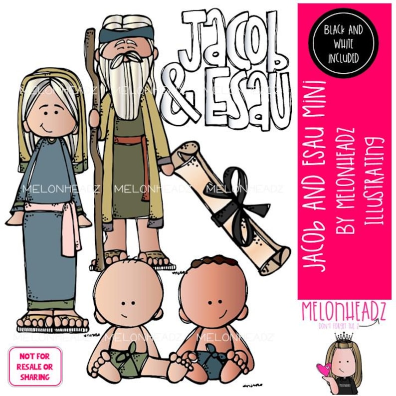 Jacob and Esau Clip Art, Bible Mini - Etsy