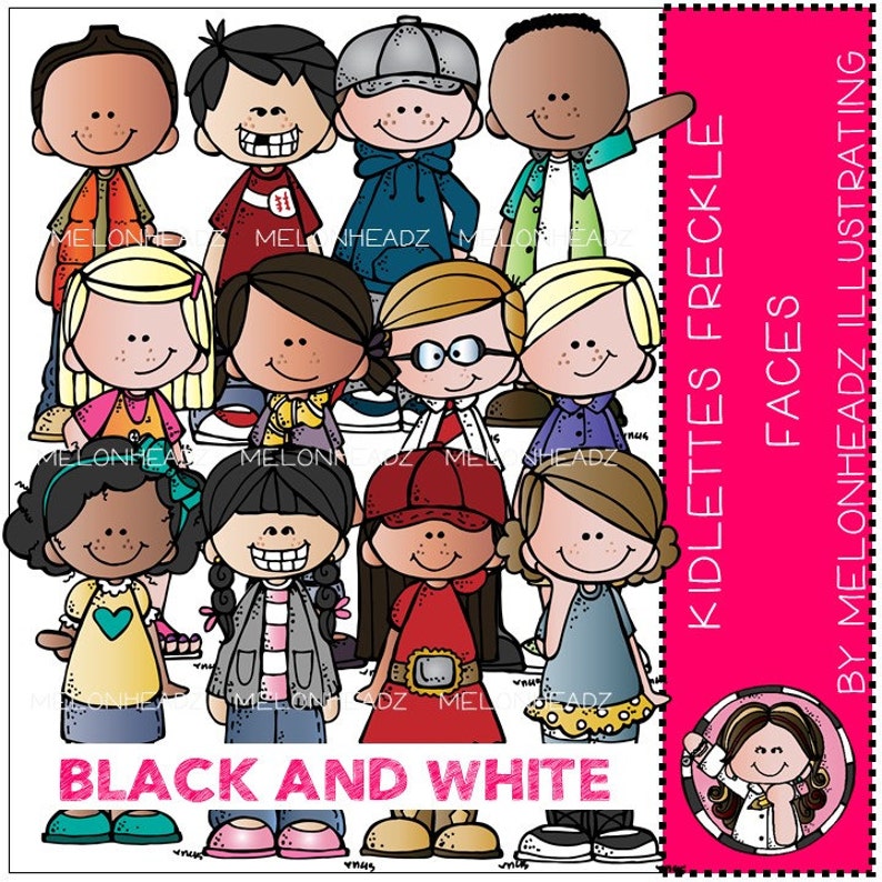 Kidlettes Clip Art Freckle Faces BLACK AND WHITE - Etsy
