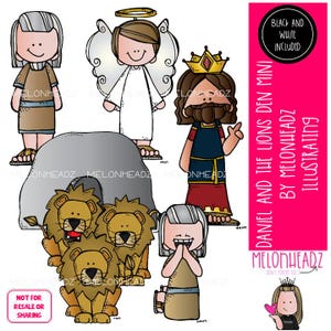 Daniel and the Lion's Den Clip Art, Bible Mini - Etsy