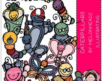 Butterfly and Caterpillar Clip Art Set Chirp Graphics - Etsy