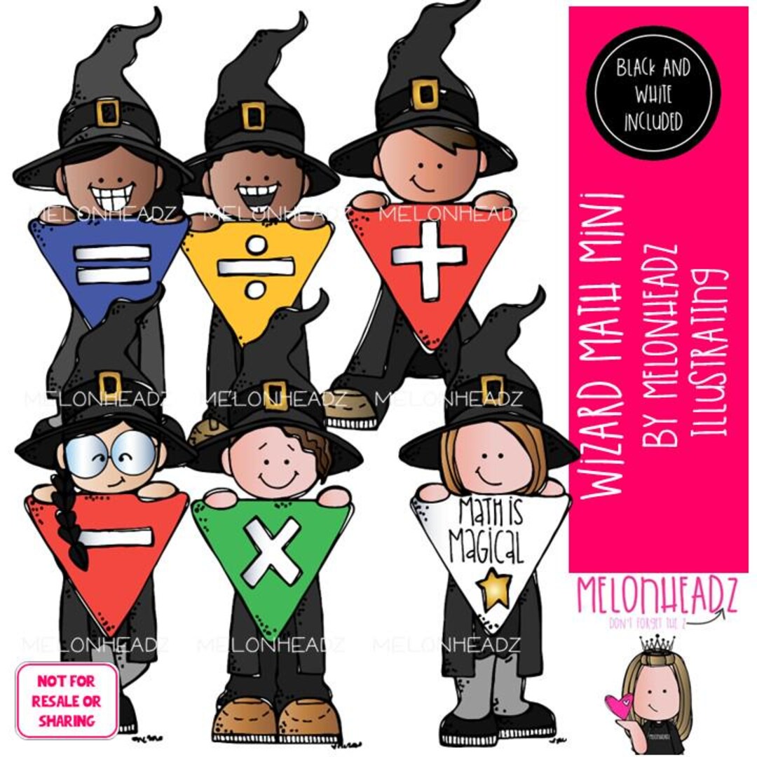 Wizard Clip Art, Math Mini - Etsy