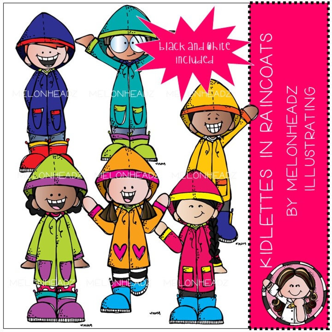 Kidlettes Clip Art - in Raincoats - Mini - Etsy