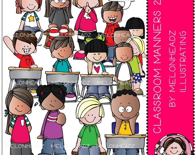 Classroom Manners Clip Art Part 2 COMBO PACK - Etsy