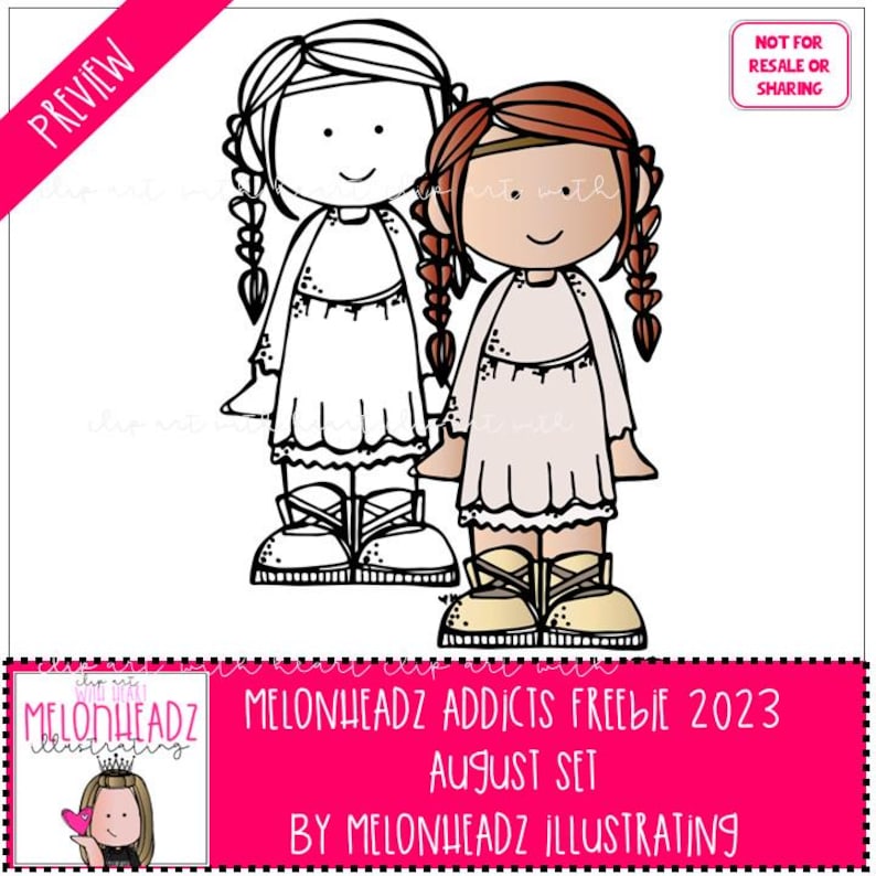 Melonheadz Addict Clip Art Digi Stamp August Set 2023 Mini - Etsy
