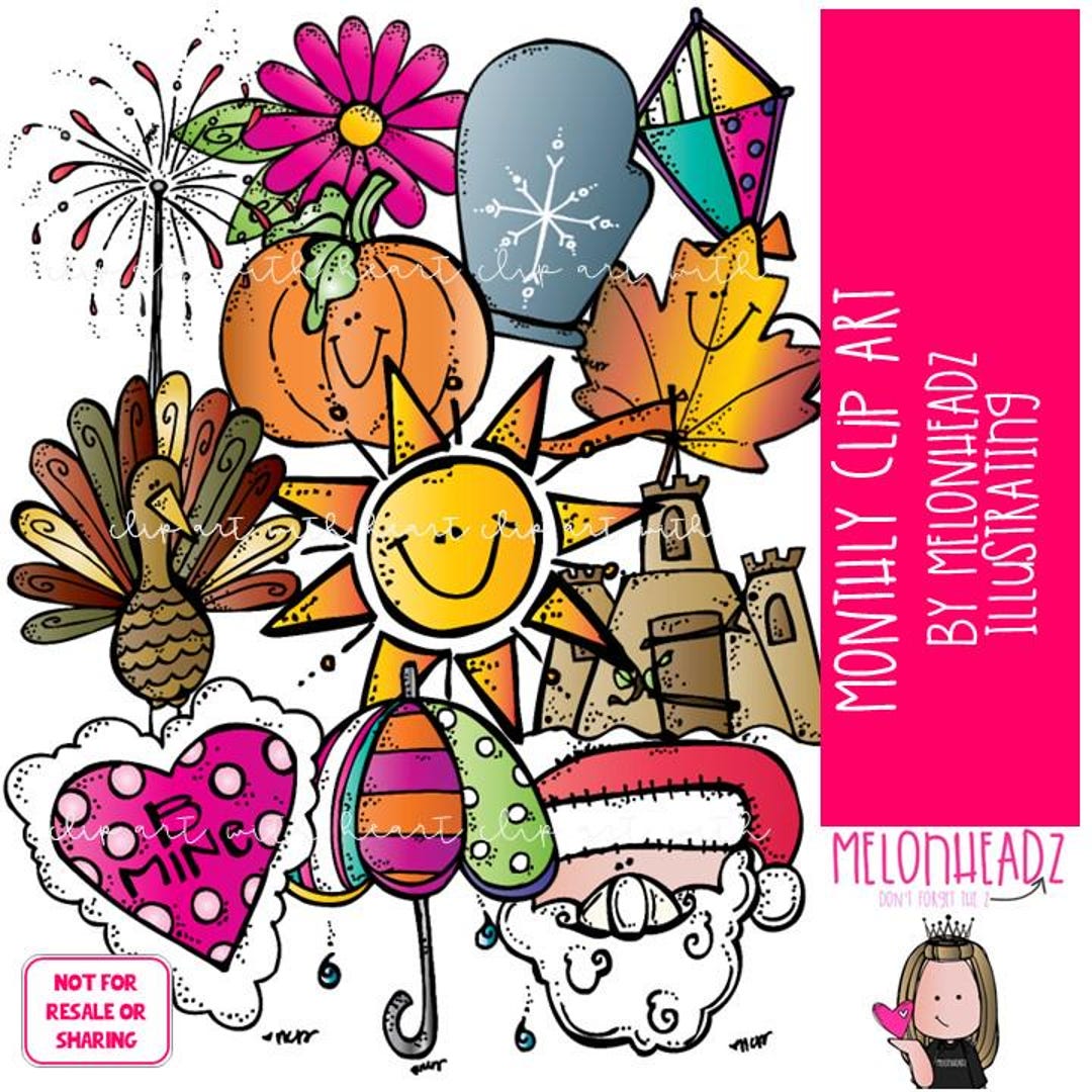 Monthly Clip Art, Holiday Clip Art, Seasonal Clip Art COLORED Version ...