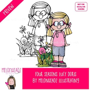 Four Seasons Clip Art, Lucy Doris, Melonheadz Characters COMBO PACK - Etsy