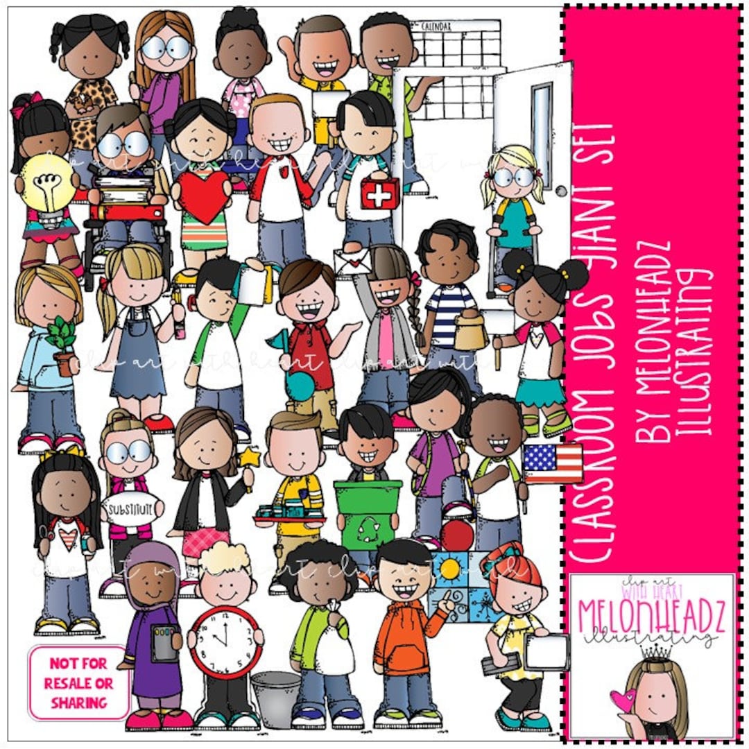 Kidlettes With Shapes Clip Art GIANT Set by Melonheadz - Etsy