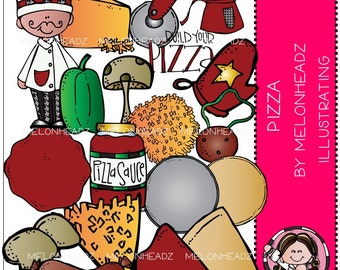 Pizza Set Clipart Digital Clip Art Graphics Personal - Etsy