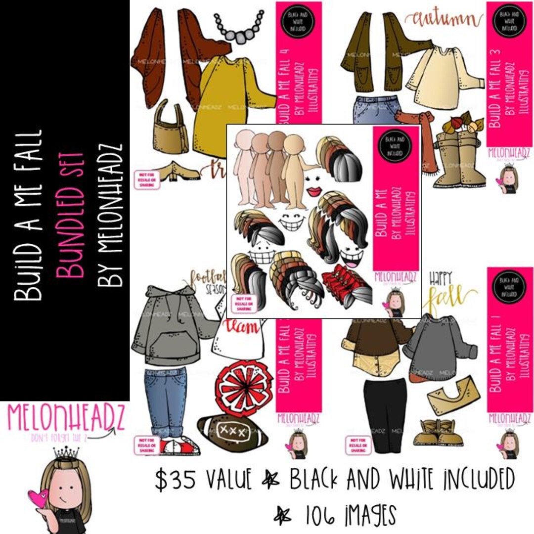 Build a Me Clip Art, Fall Bundle Set - Etsy