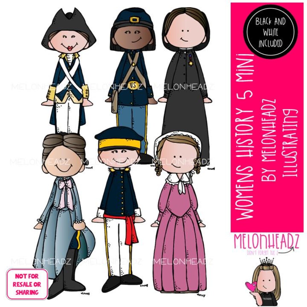 Women's History 5 Clip Art, Historical Figure Mini - Etsy