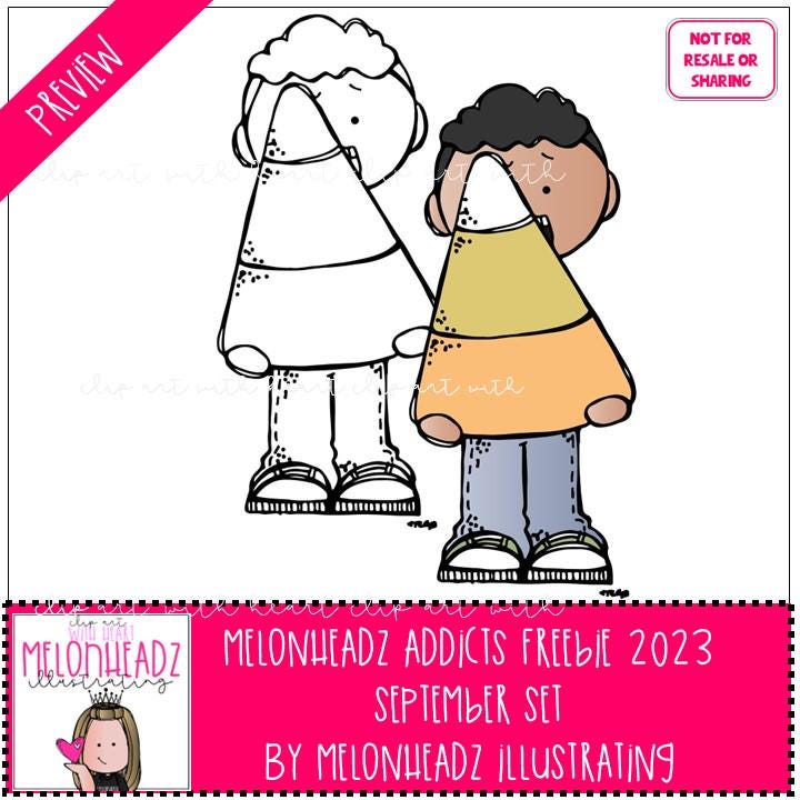 Melonheadz Addict Clip Art Digi Stamp September Set 2023 Mini - Etsy