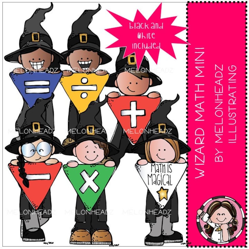 Wizard Clip Art Math Mini by Melonheadz - Etsy