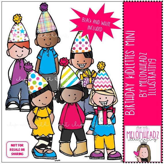 Birthday Kidlettes Clip Art Mini | Etsy