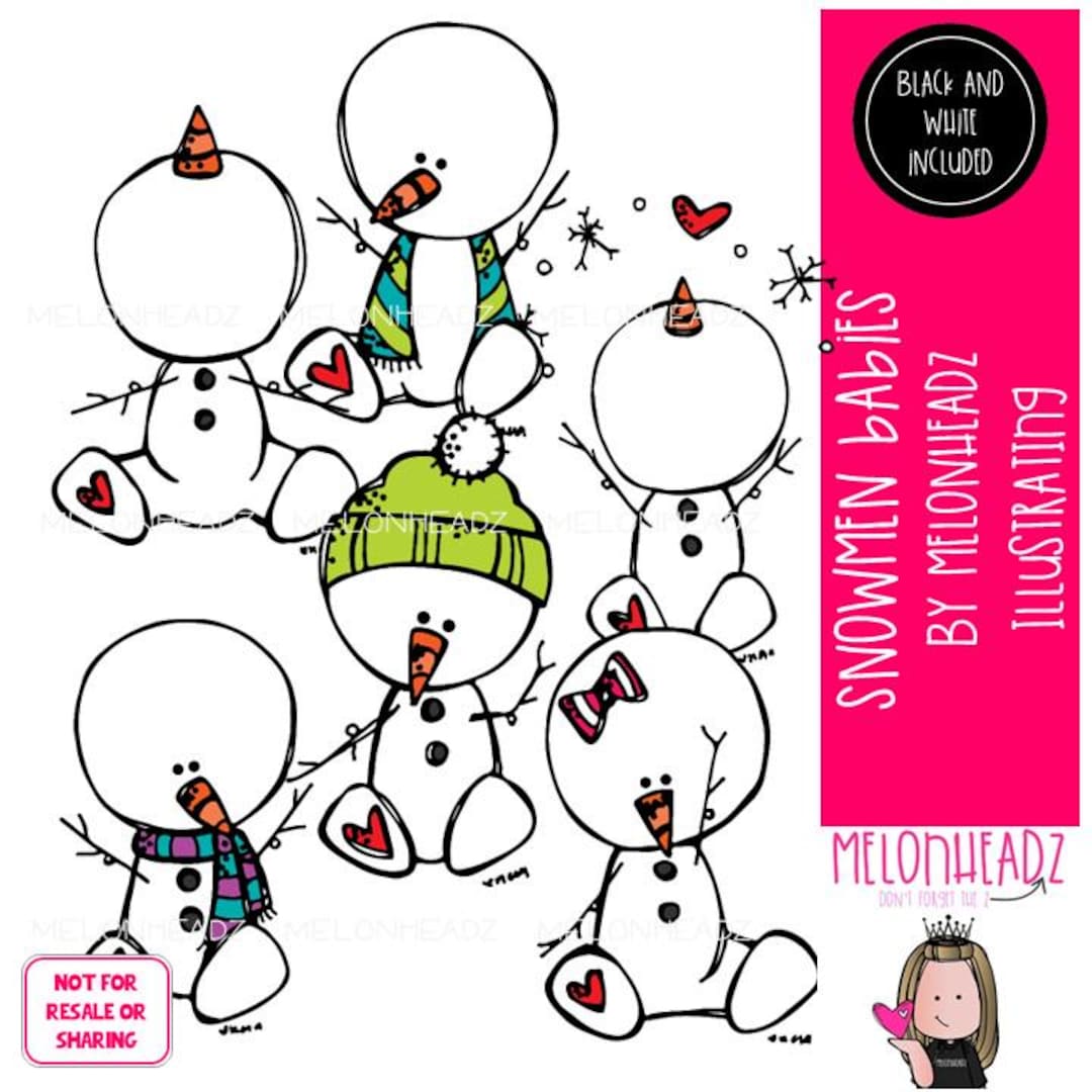 Snowmen Babies Clip Art, Winter Clip Art Mini - Etsy UK
