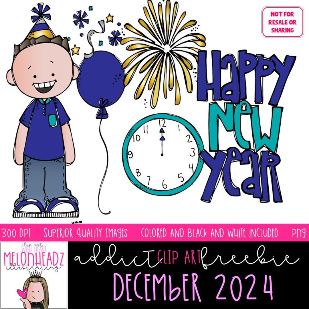 Melonheadz Addict Clip Art Digi Stamp December Set 2025 Mini - Etsy