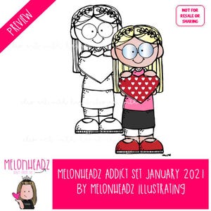 Melonheadz Addicts Clip Art - January Set 2021 - Mini - Etsy