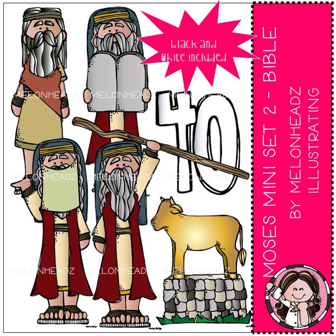Moses Clip Art Set 2 Bible Mini - Etsy