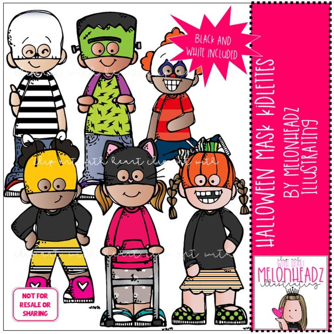 Halloween Mask Kidlettes Clipart - Mini - Etsy