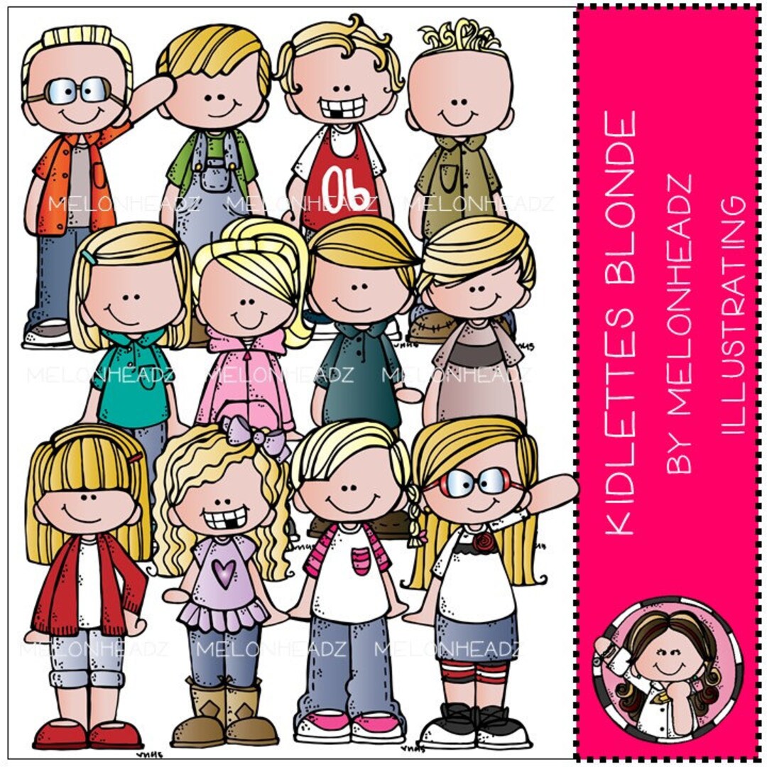 Kidlettes Clip Art - Blonde Haired - Combo Pack - Etsy