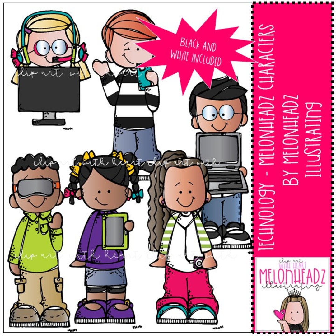 Technology Clip Art - Melonheadz Characters - Mini - Etsy
