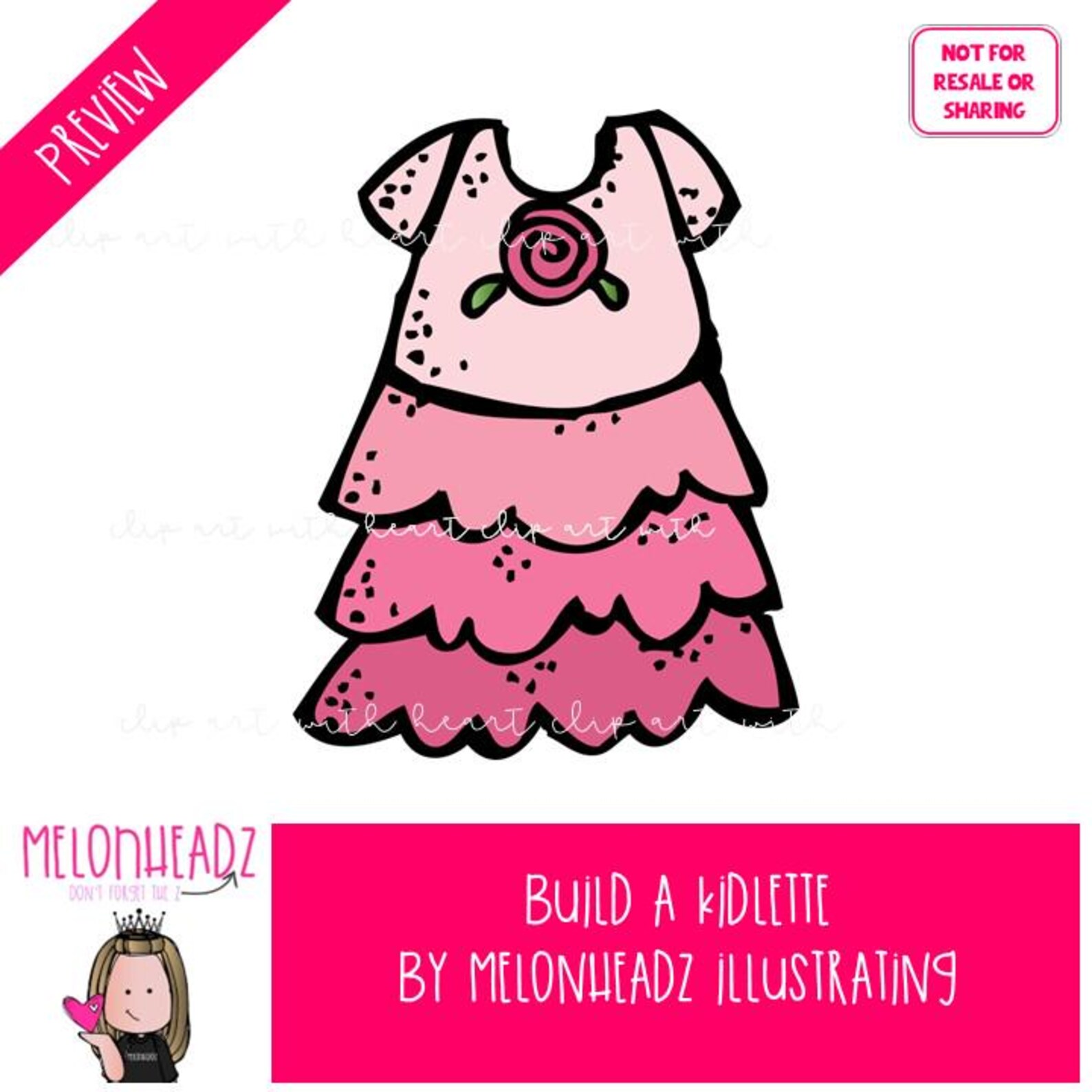 Build A Kidlette Clip Art, Digital Paper Doll, Body COLORED Version - Etsy