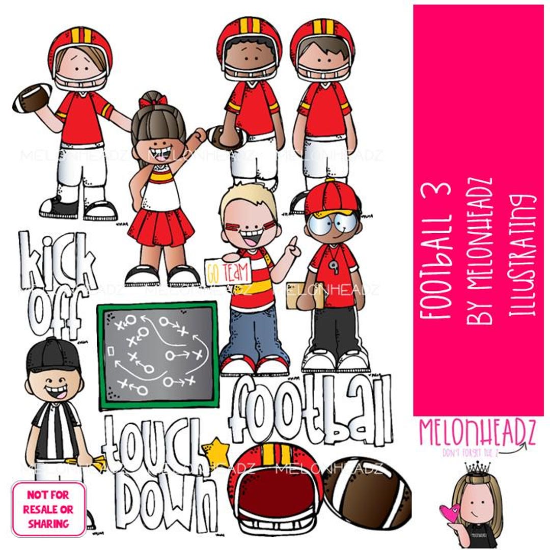 Football 3 Clip Art, Sport, Cheerleader COLORED Version - Etsy