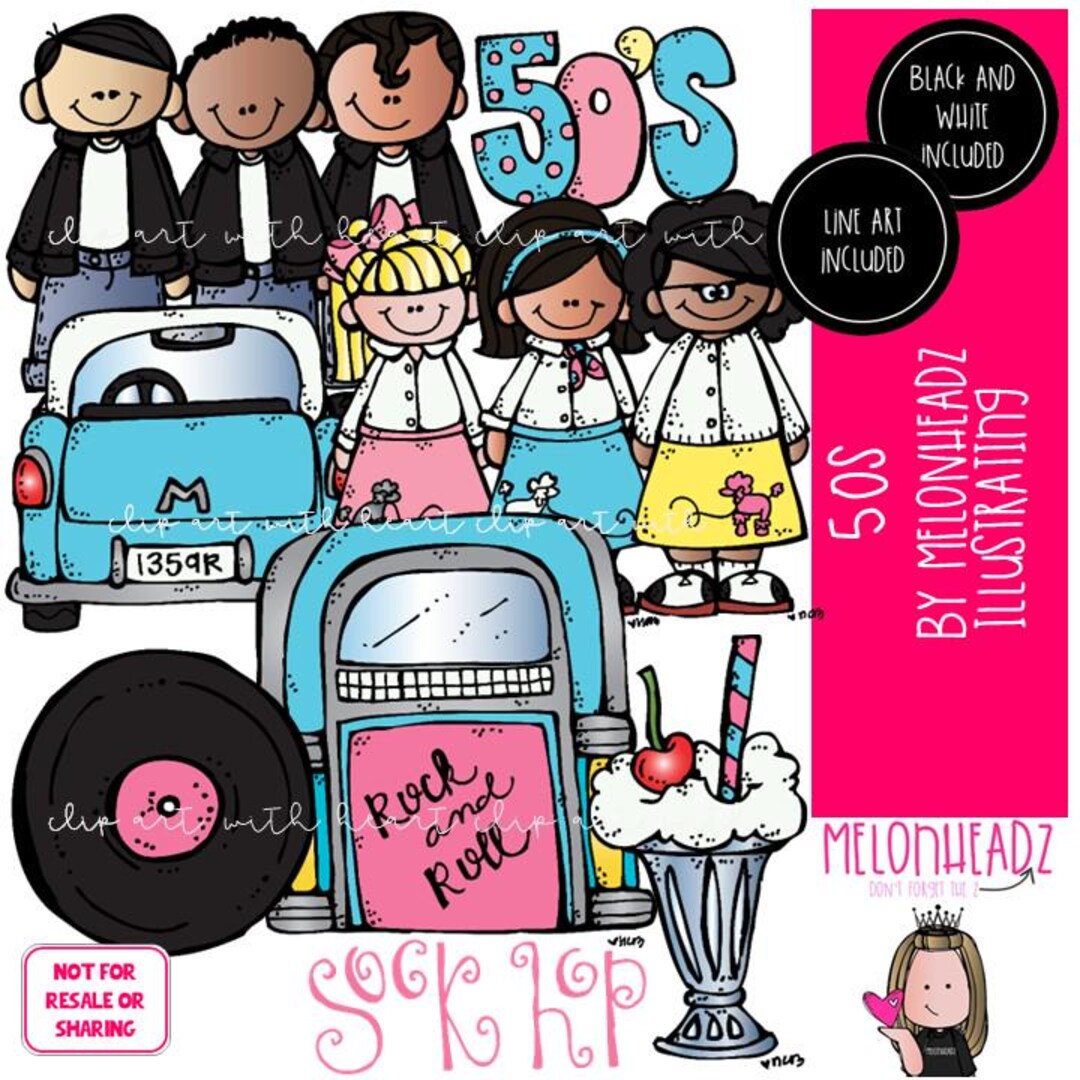 50's Clip Art, 1950 Clip Art, Poodle Skirt Clip Art Combo Pack - Etsy