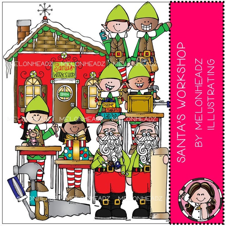 Santa's Workshop Clip Art - Etsy