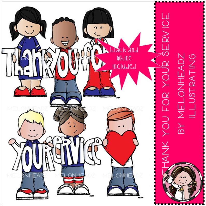 Thank You for Your Service Clip Art Mini - Etsy