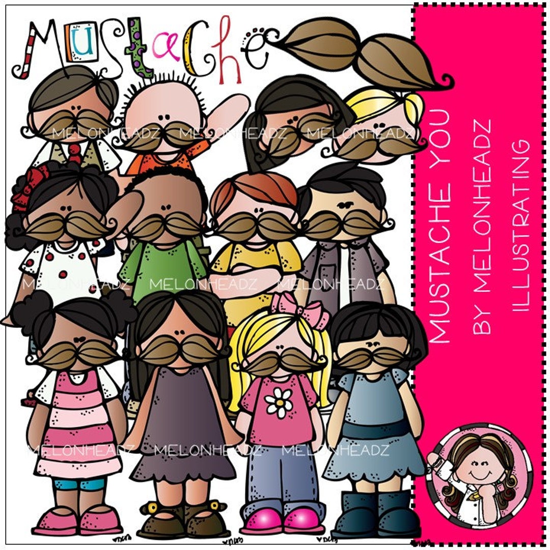 Mustache You Clip Art - Combo Pack - Etsy