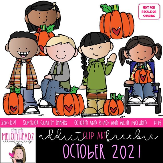 Melonheadz Addicts Clip Art October Set 2021 Mini | Etsy