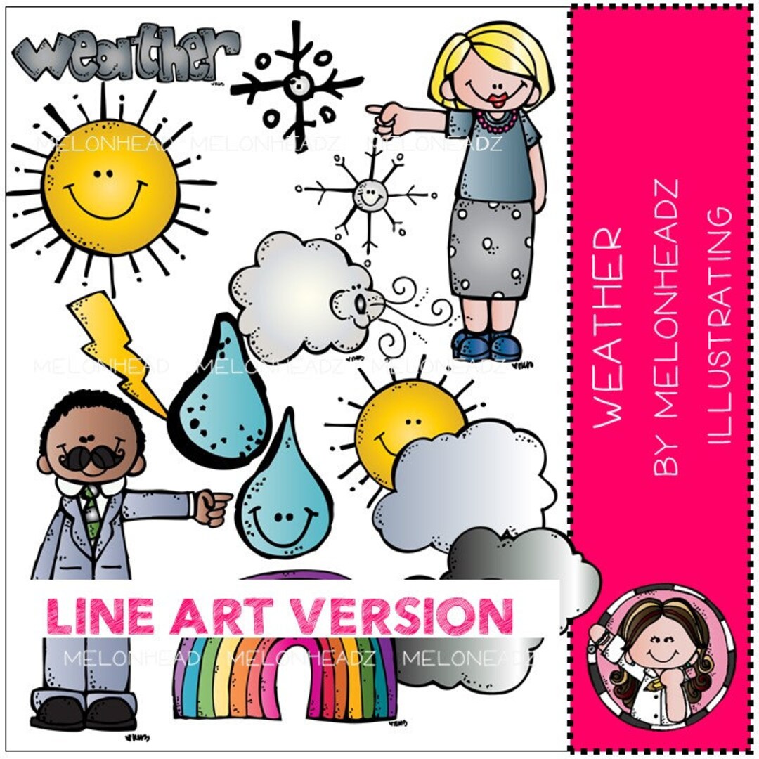 Weather Clip Art LINE ART - Etsy