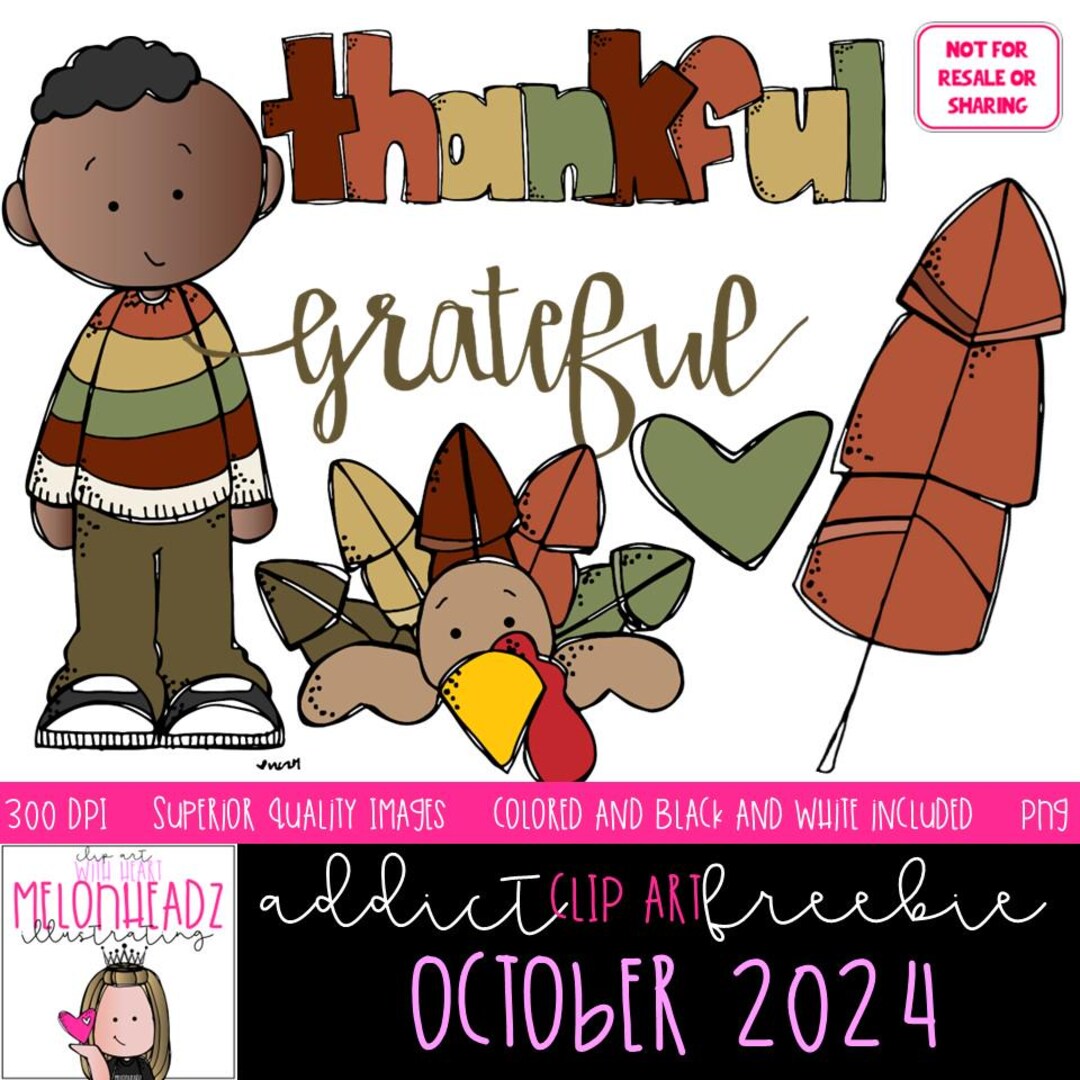 Melonheadz Addict Clip Art Digi Stamp October Set 2025 Mini - Etsy