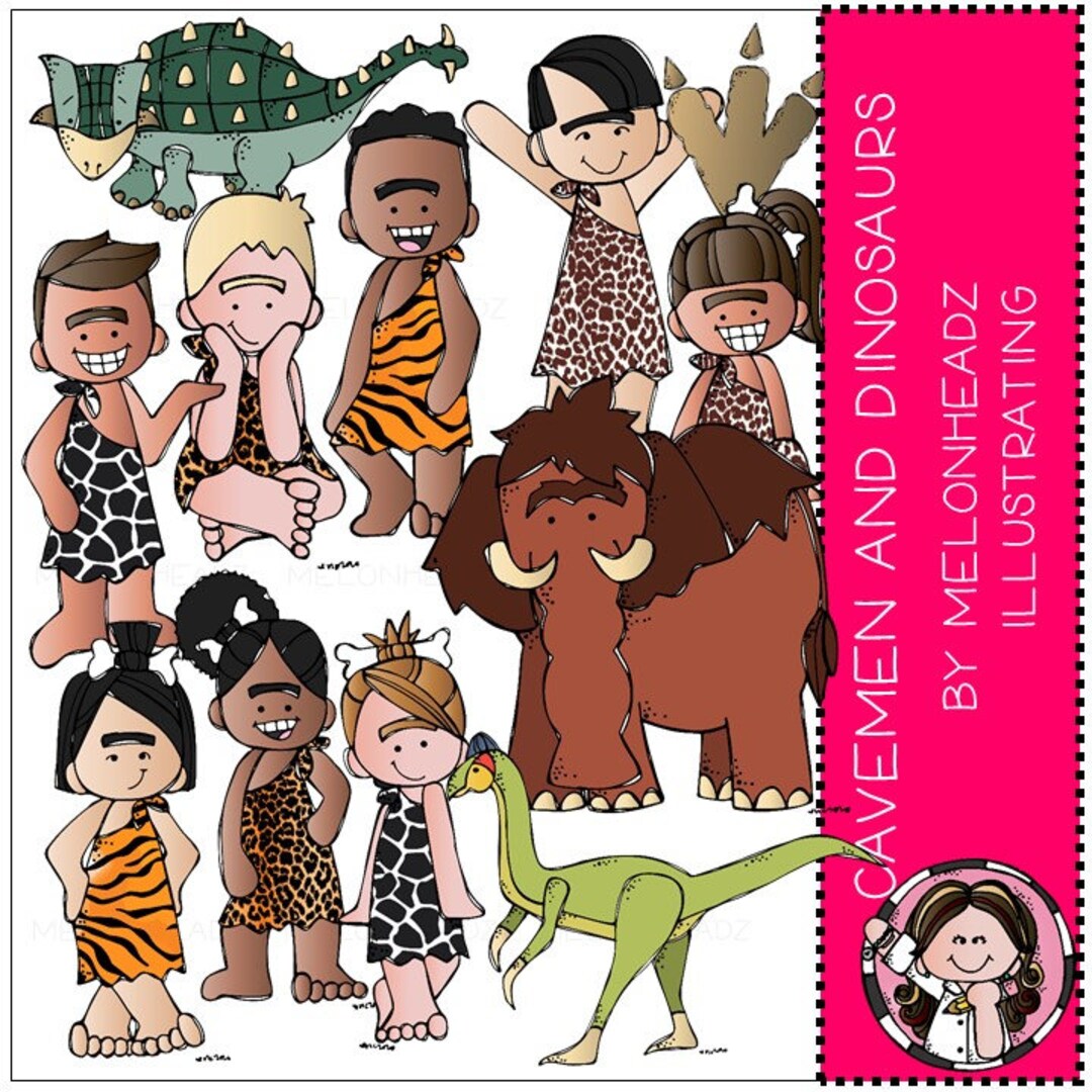 Cavemen and Dinosaurs Clip Art - COMBO PACK - Etsy Ireland