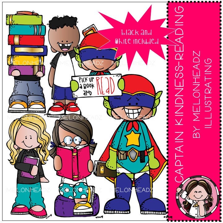 Captain Kindness Clip Art - Reading - Mini - Etsy