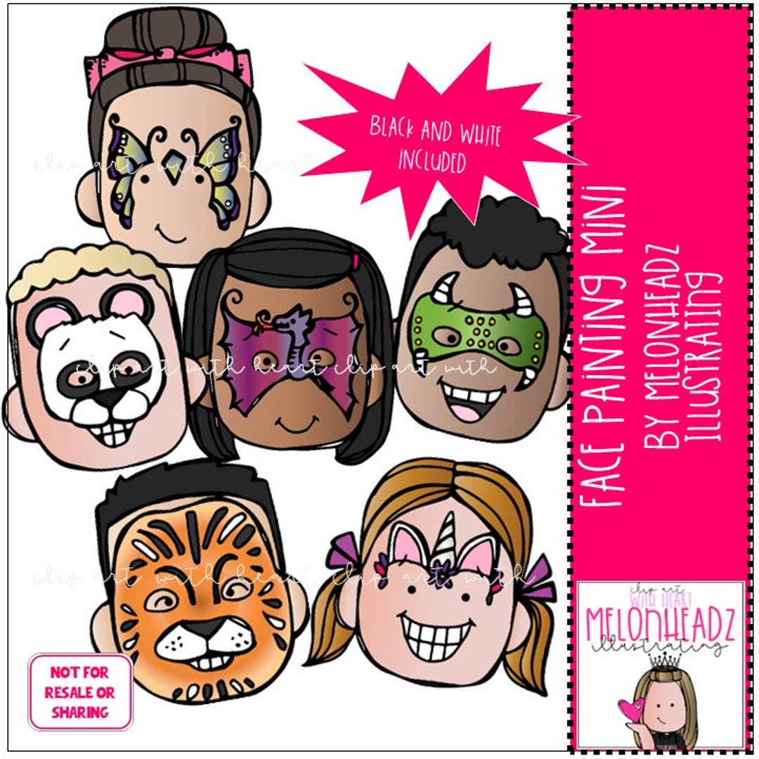 Face Painting Clip Art - Mini - Etsy