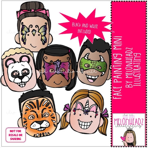 Face Painting Clip Art Mini - Etsy