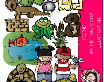 KPM Frogs in a Pond Digital Clip Art COMBO - Etsy