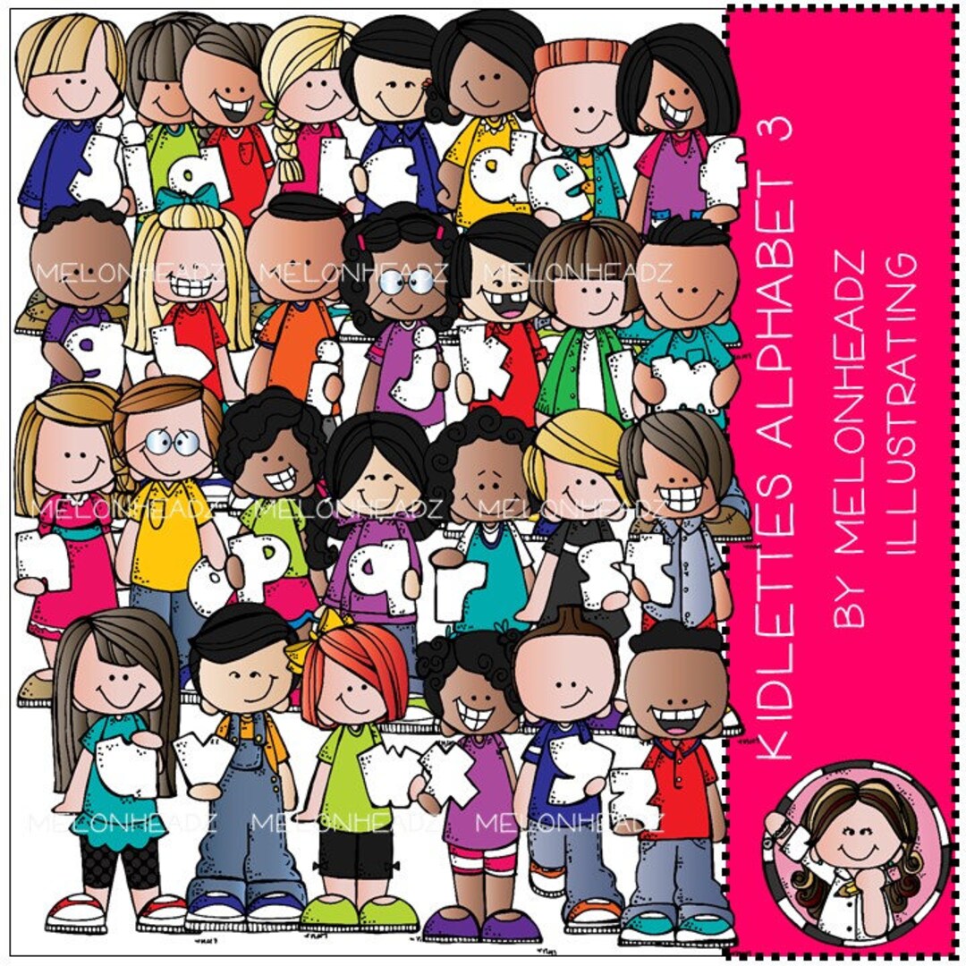 Kidlettes Alphabet 3 Clip Art -COMBO PACK - Etsy
